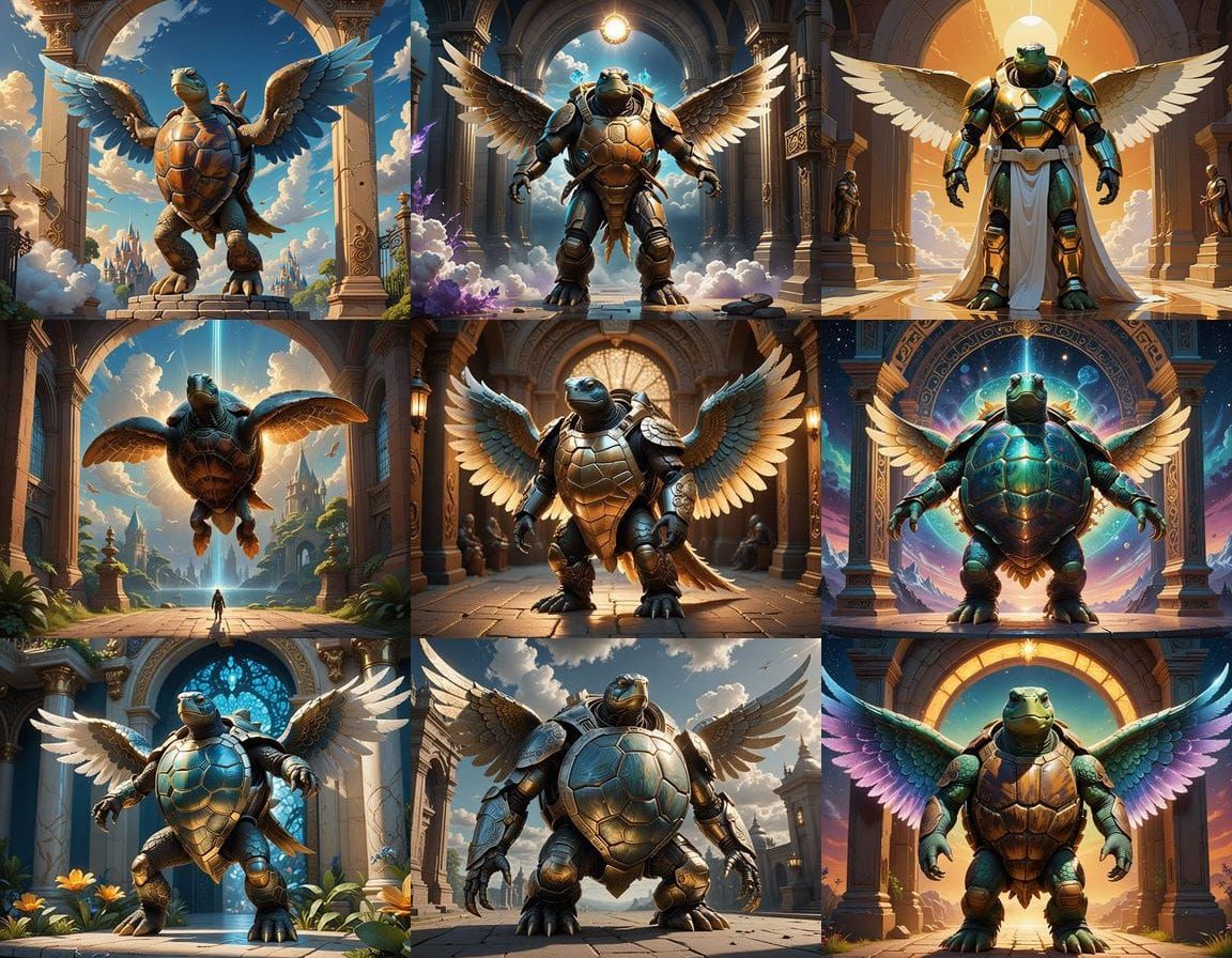 Trustworthy Turtle Guardian at Heaven's Gates in V... - AI Art