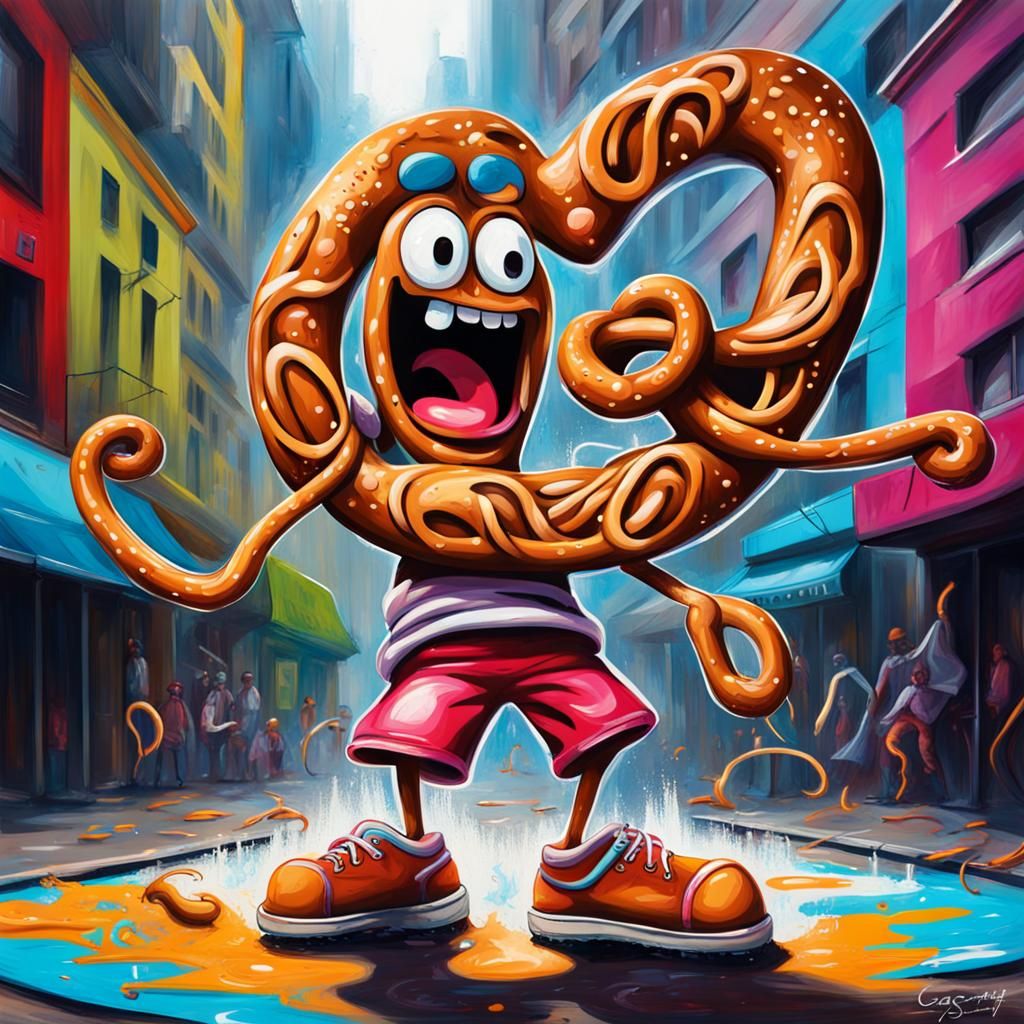 Dancing pretzel - AI Generated Artwork - NightCafe Creator