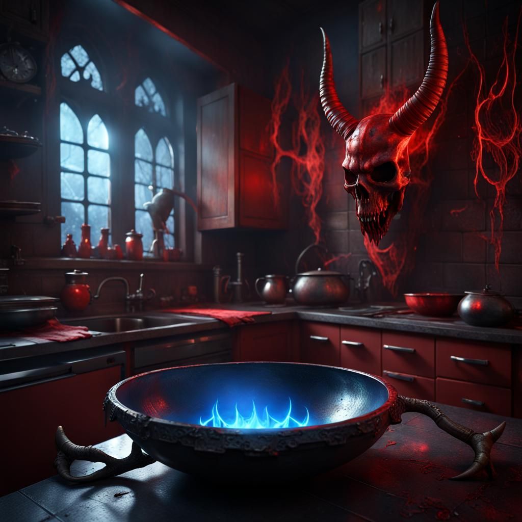 kitchen from hell - AI Generated Artwork - NightCafe Creator