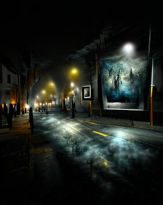 Liminal eerie night street [beautiful 8k resolution realistic artwork ...