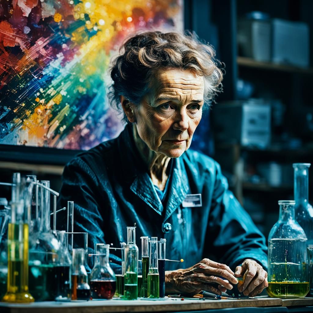 Marie Curie in her lab - AI Generated Artwork - NightCafe Creator