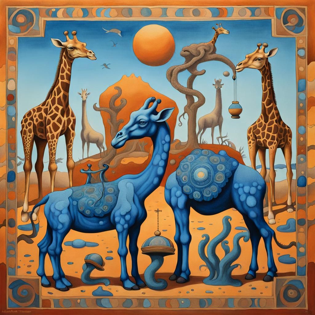 A detailed surreal rule-of-thirds cell shading painting of a ritual ...