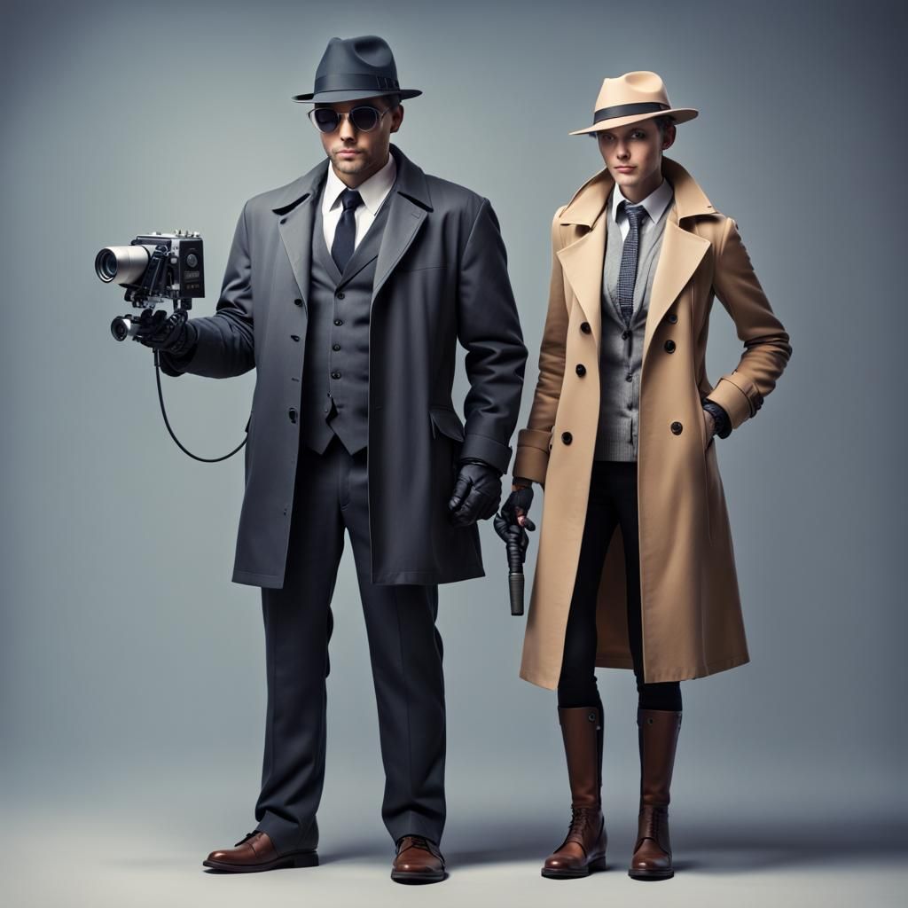 Detectives and new fangled tech - AI Generated Artwork - NightCafe Creator