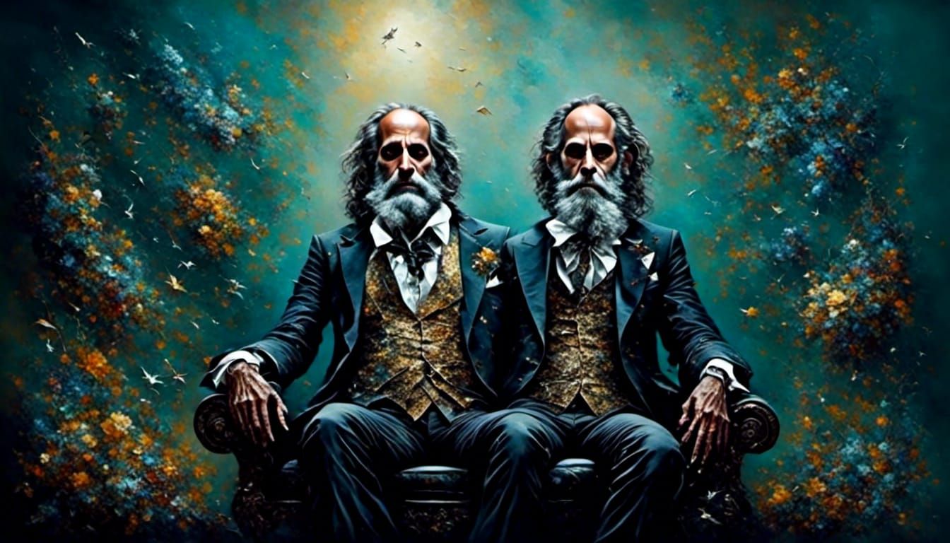 "Greedy Miser sitting counting riches" in the style of - AI Generated ...