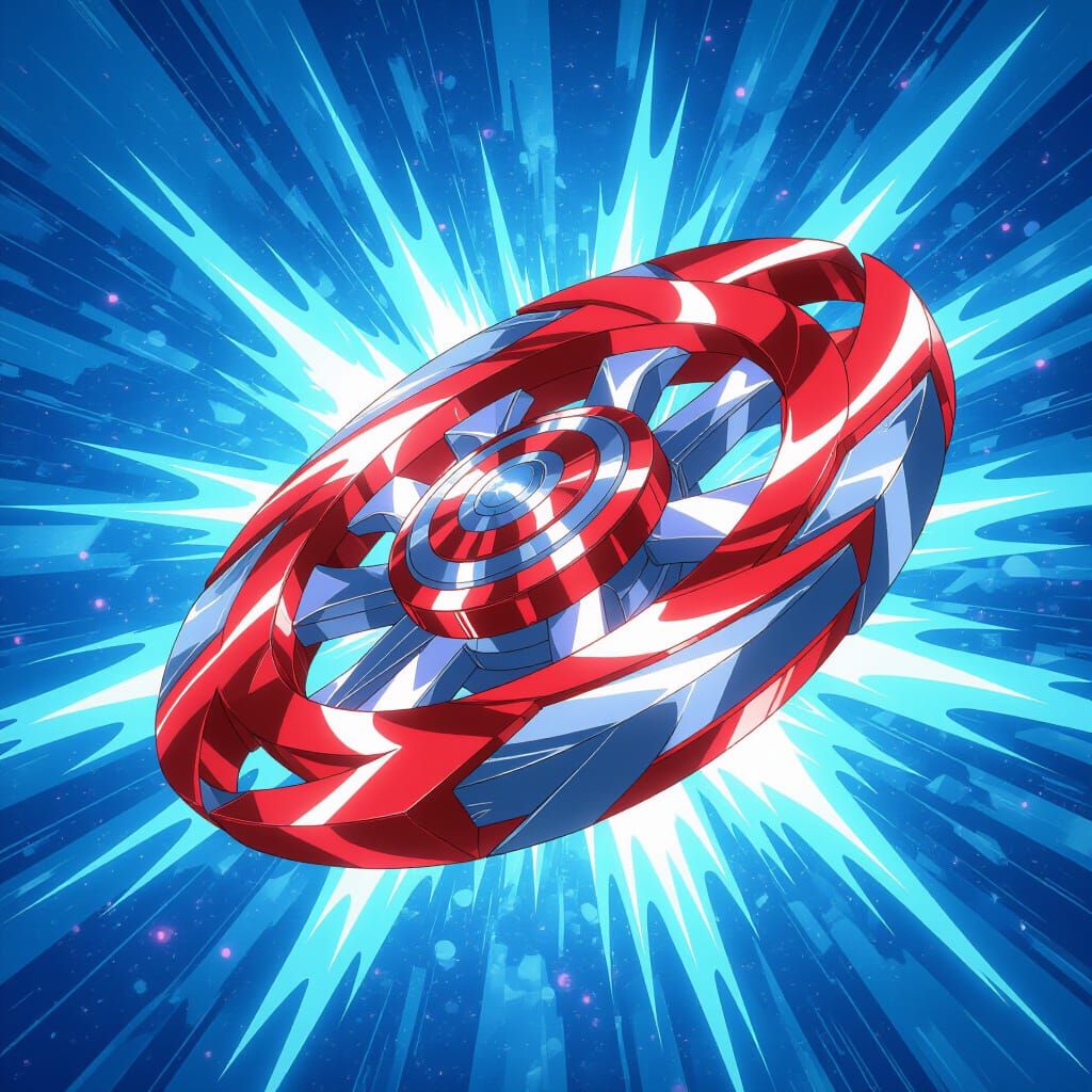 Radiant Red Beyblade in Anime Style - AI Art