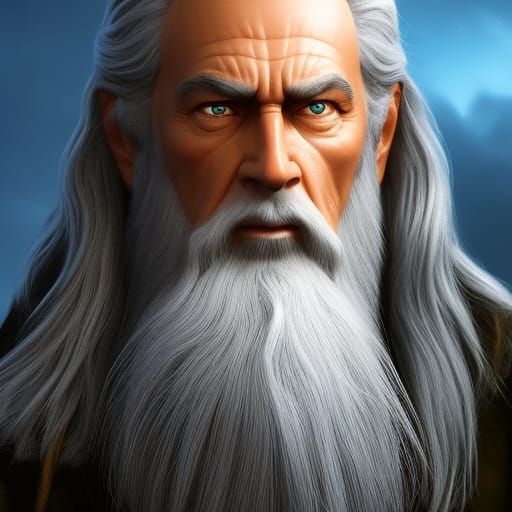 Insanely detailed portrait GANDALF, wise wizard from "Lord of the Rings ...