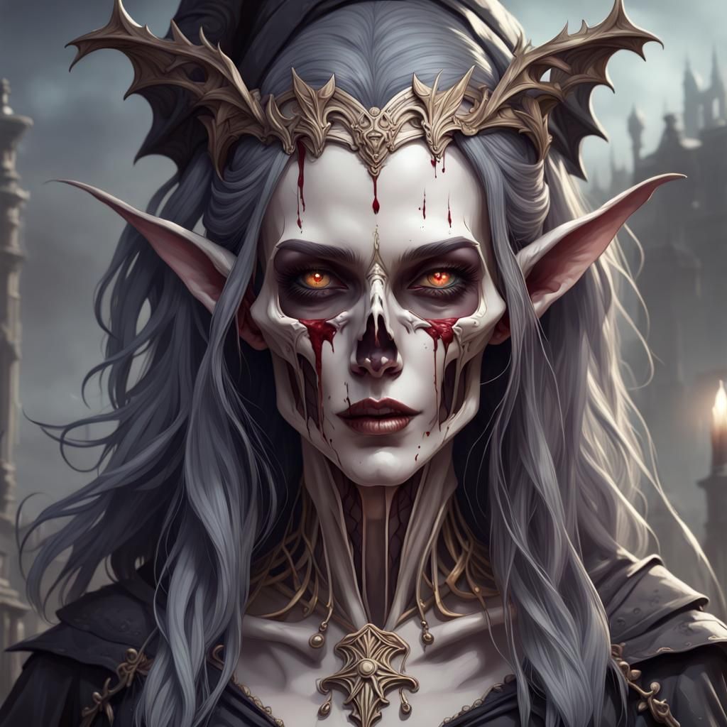 vampire witch gothic macabre undead lich woman elf elven horror magic ...