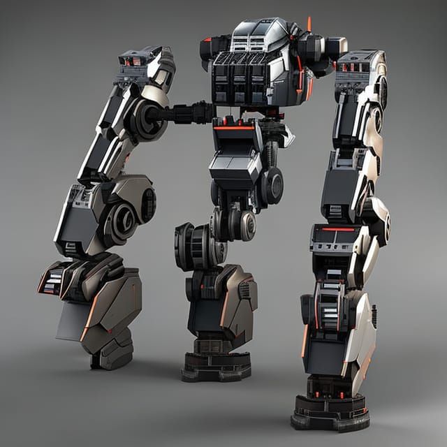 Giant humanoid robotic mechas/articulated arms/gripper hands/cameras on ...