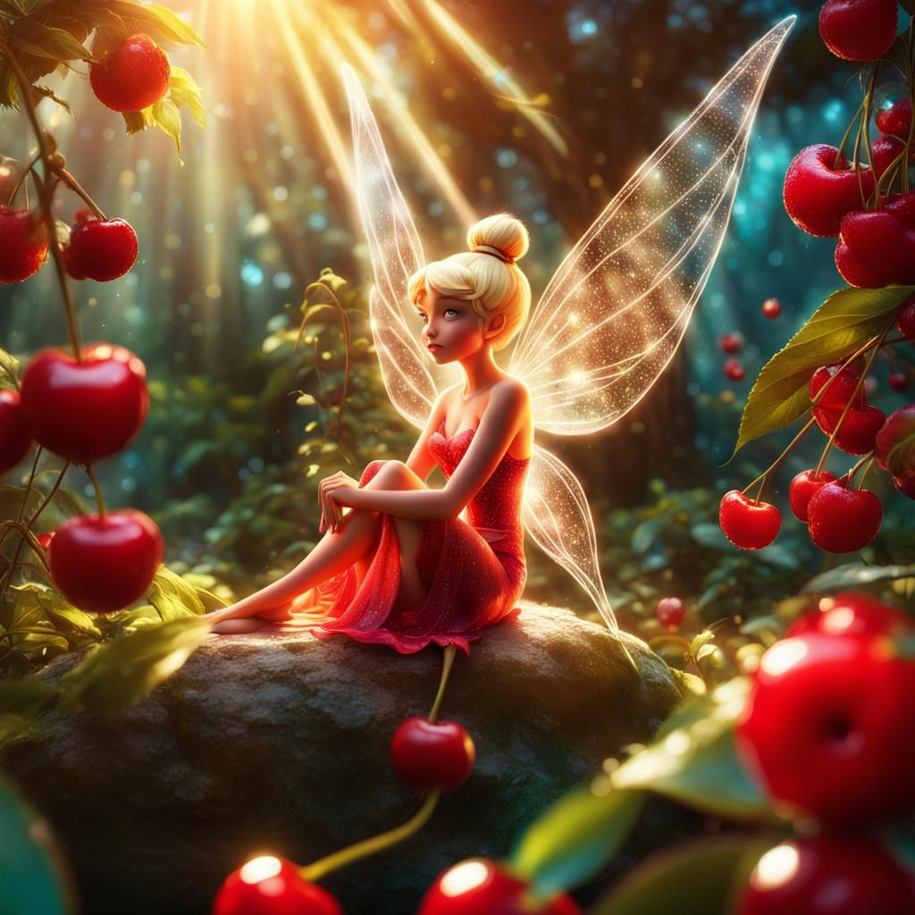 Tink and Cherries - AI Generated Artwork - NightCafe Creator
