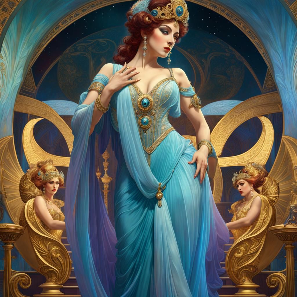 Salome during her legendary dance before King Herod. create an image of ...