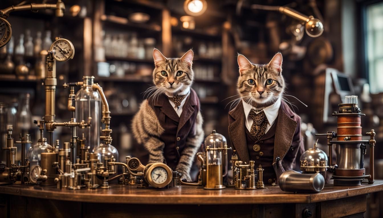 Cat's laboratory - AI Generated Artwork - NightCafe Creator