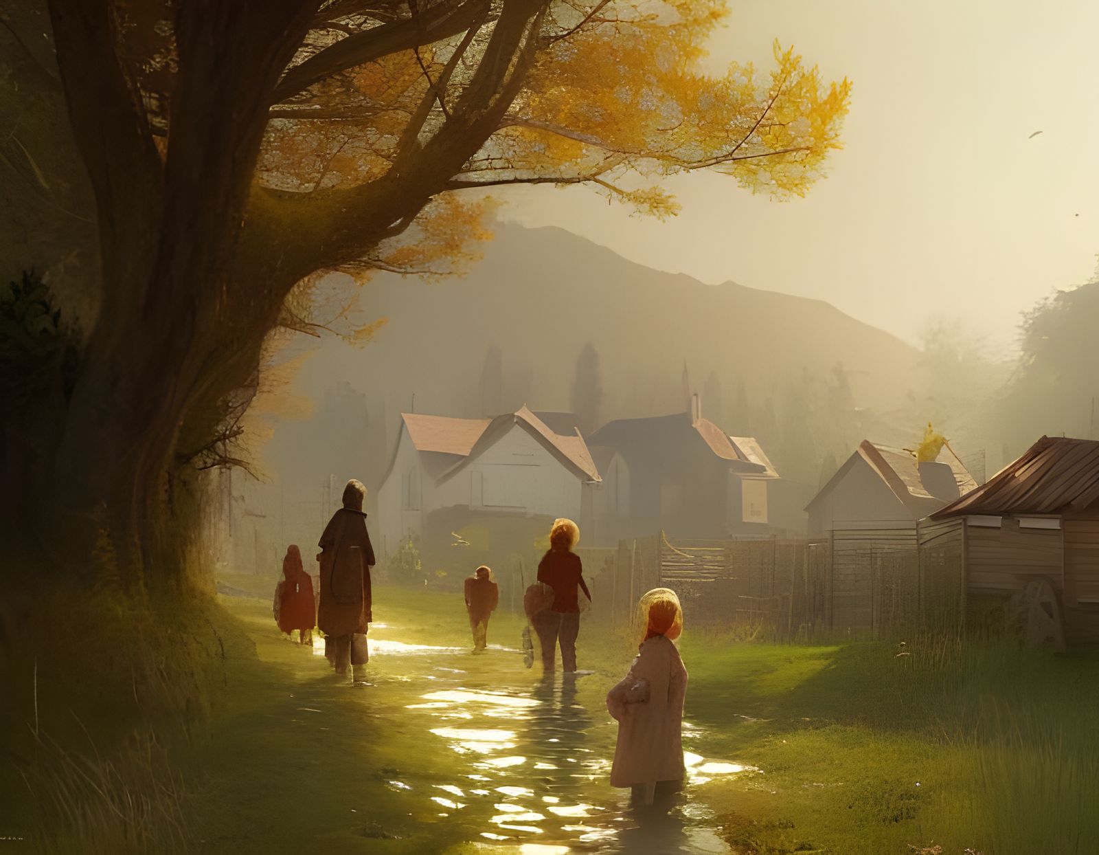 Springtime Village - AI Generated Artwork - NightCafe Creator