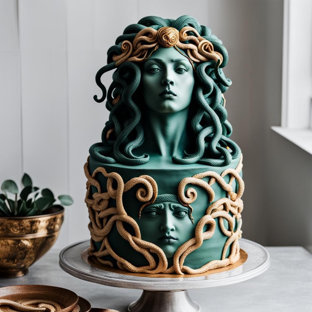 Greek Mythology Medusa Cake - AI Generated Artwork - NightCafe Creator