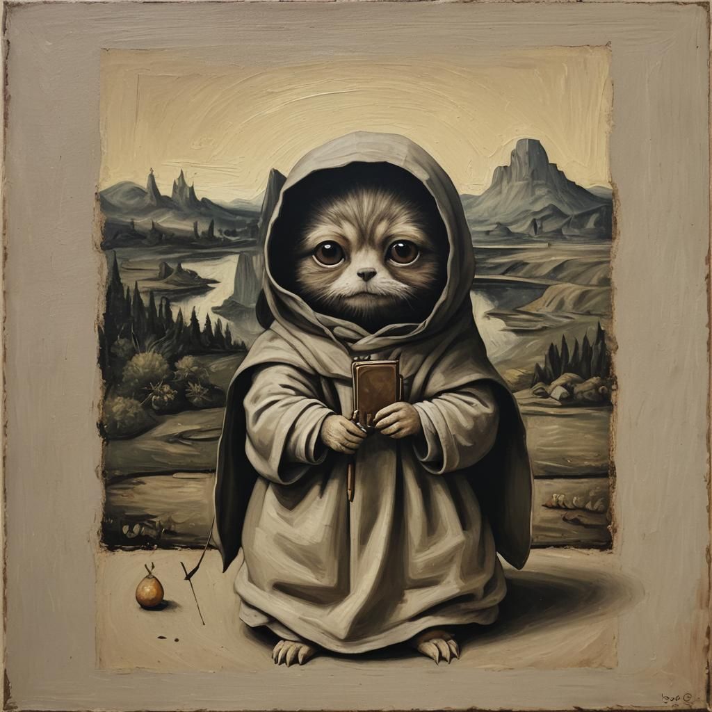 grogu as the mono lisa, painting - AI Generated Artwork - NightCafe Creator