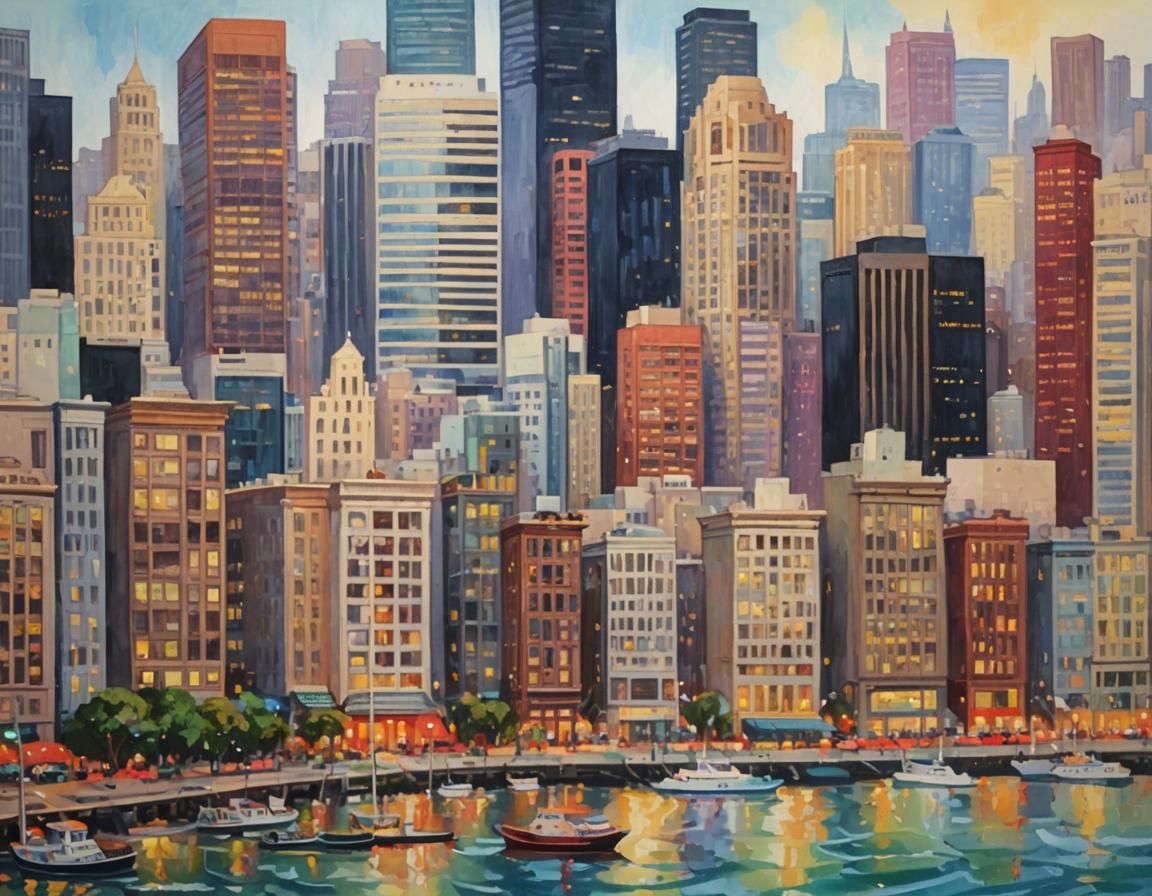 Abstract Urban Cityscape - AI Generated Artwork - NightCafe Creator