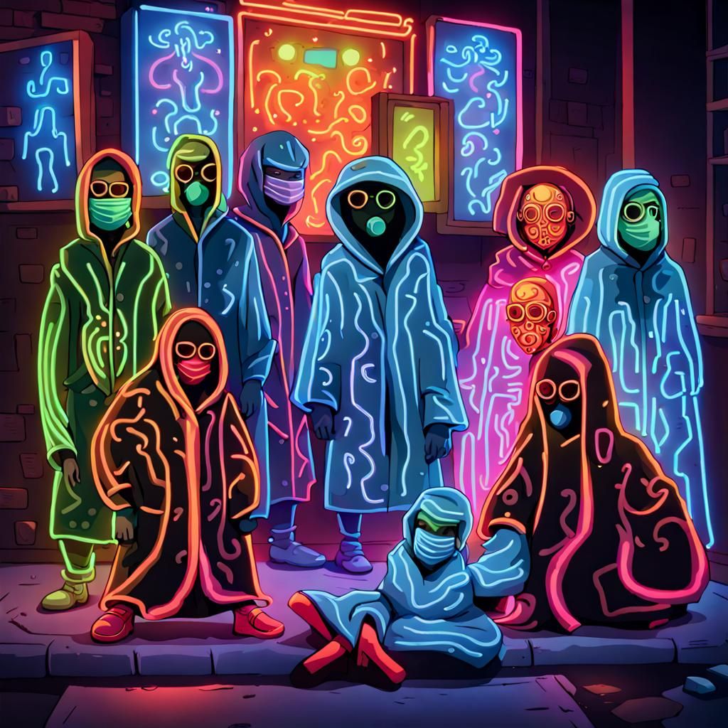 Neon gang - AI Generated Artwork - NightCafe Creator