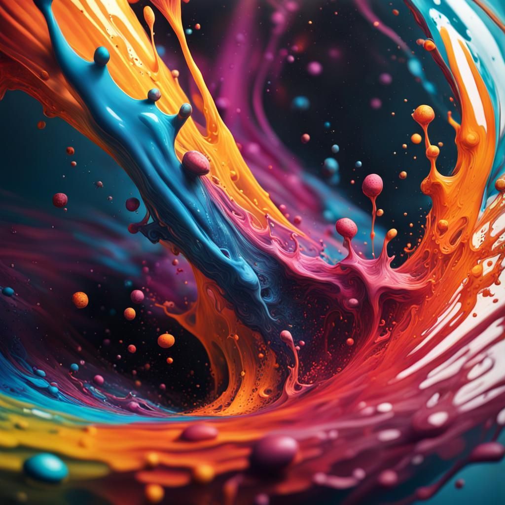 Chaos Unleashed: A Symphony in Splatter - AI Generated Artwork - NightCafe Creator