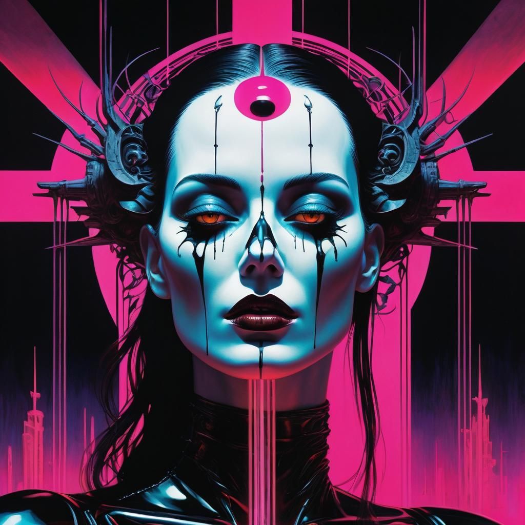 Black Metal synthwave neon retro horror Gustave Doré hatred Greg ...