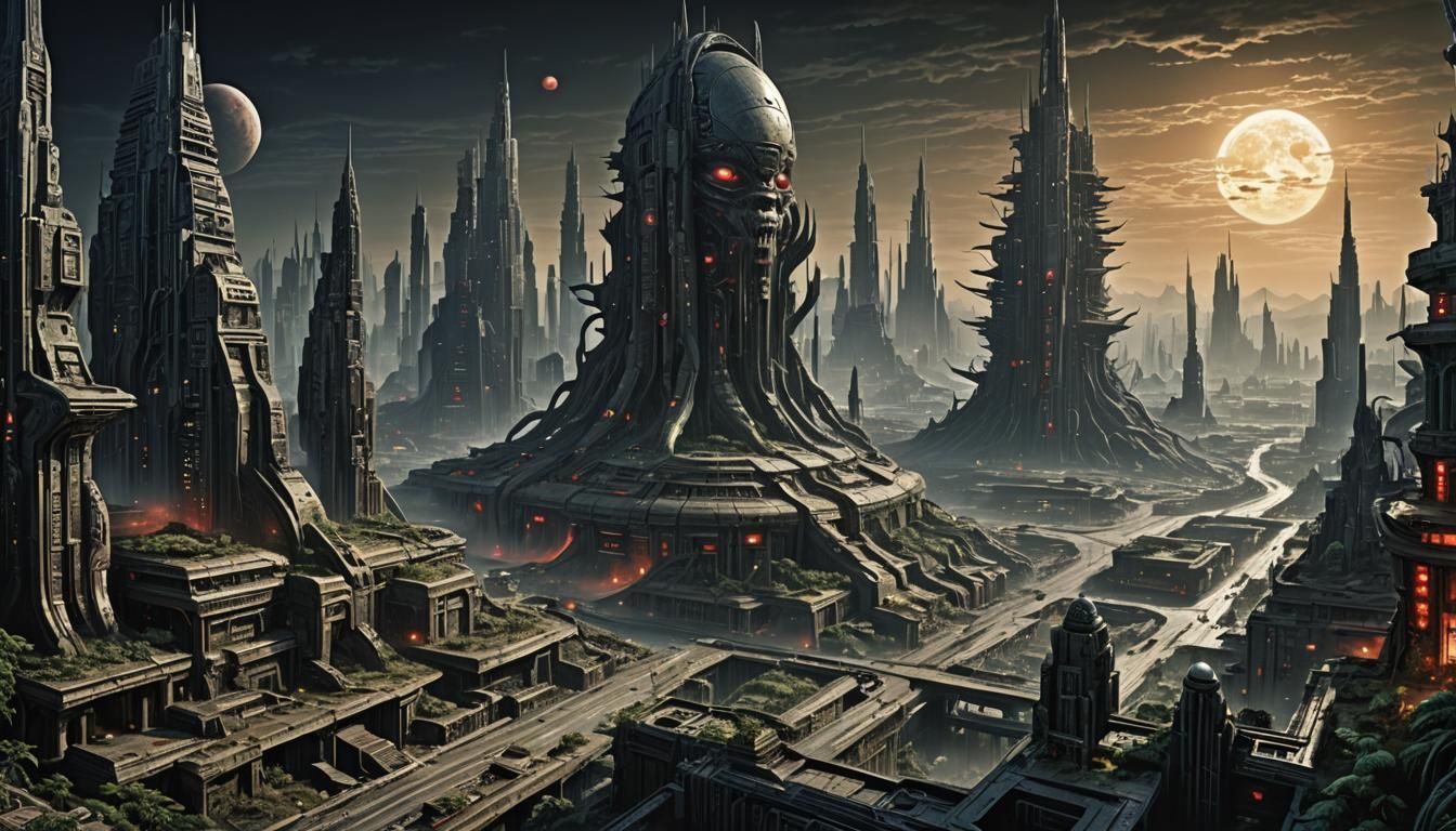 Alien Mega City - AI Generated Artwork - NightCafe Creator