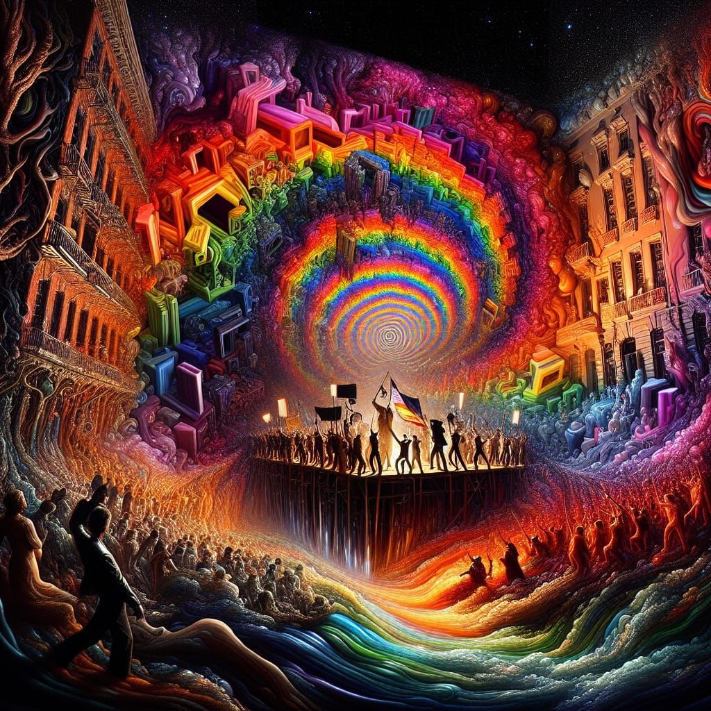 Surreal lgbtq stonewall riot 1969 - AI Generated Artwork - NightCafe ...