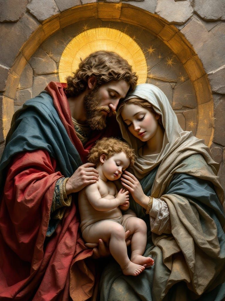 Portrait of Holy family. - Portrait of Holy family.