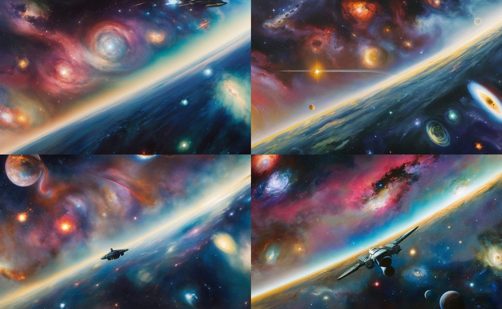 Galactic Exploration in Gouache Style, Watercolor, Museum Epic ...