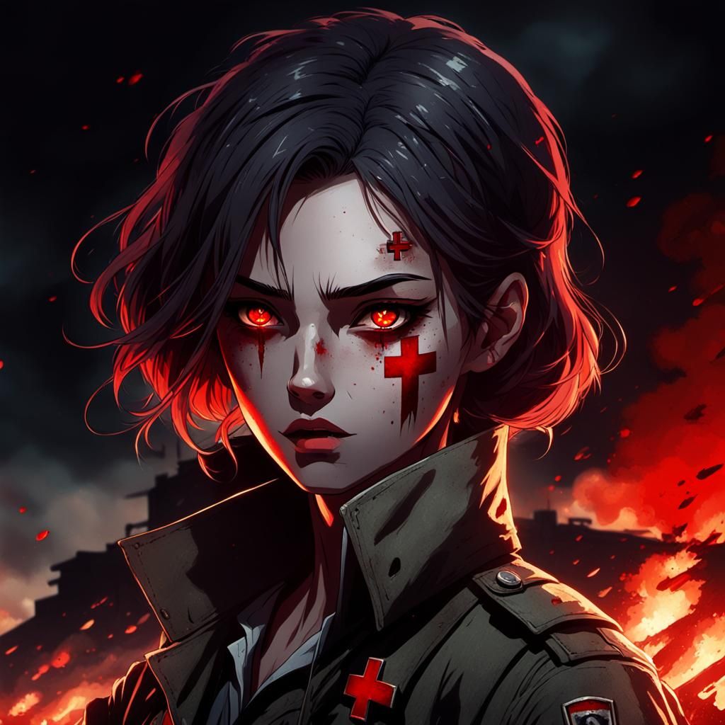 The Medic's Creed - Anime-Inspired WW2 Medic Girl with Inten...