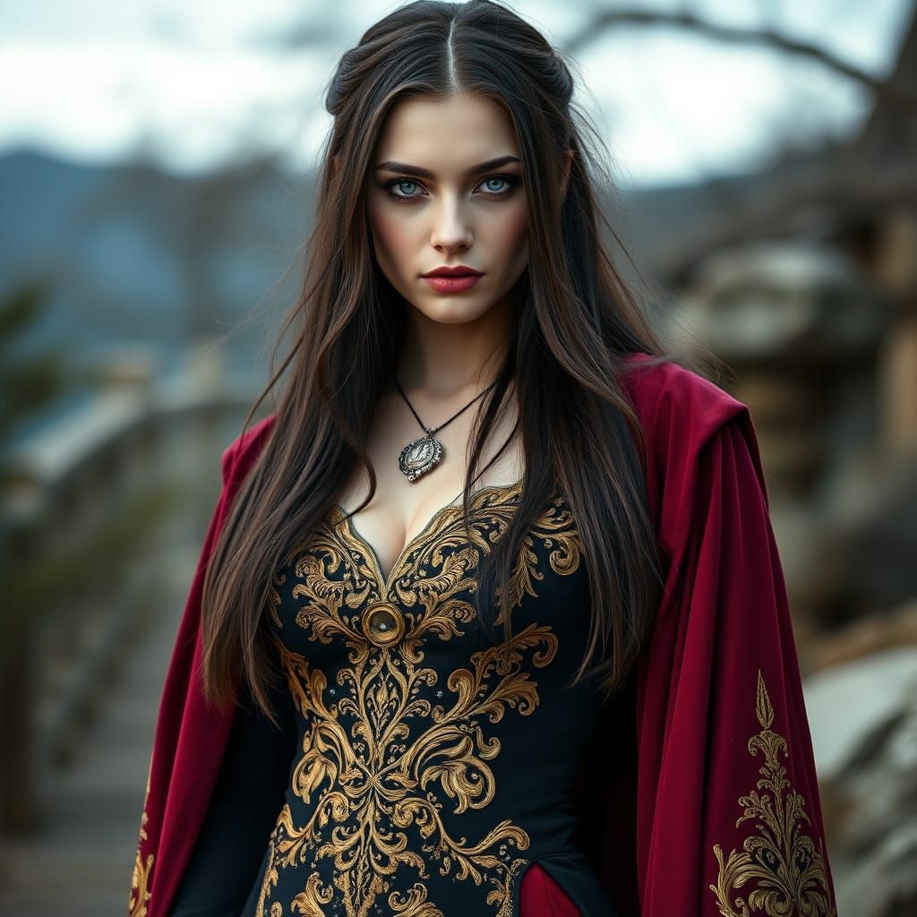 Gimmwynn - Elegant Viking Vampire Supermodel in Regal Robe a...