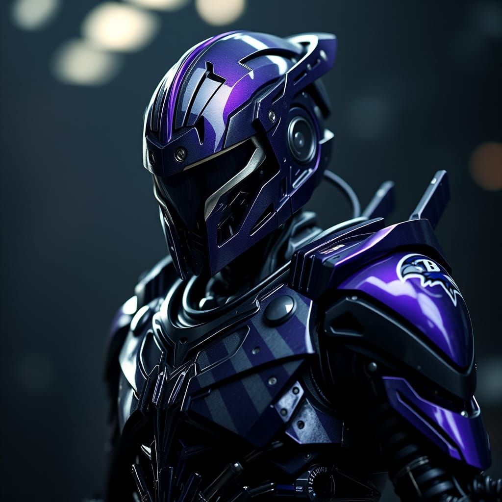 Cylon in Baltimore Ravens colors - Cyborg Warrior in Purple ...