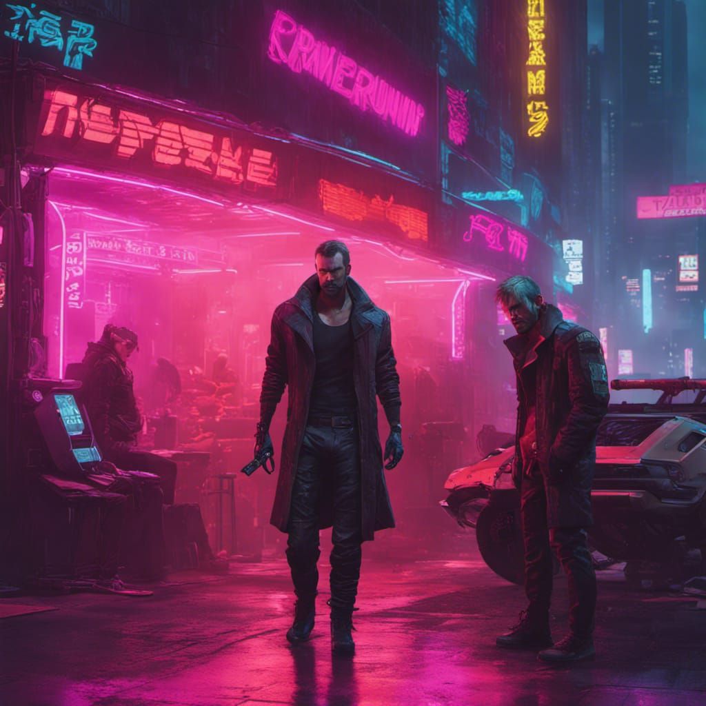 cyberpunk 2099 blade runner 2049 neon hacker - AI Generated Artwork ...