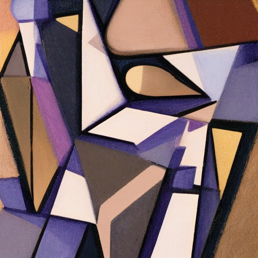 Cubist Starry Night Rabbit - AI Art