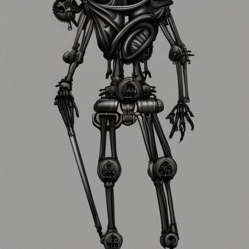 The Grim Reaper, clockwork body, steampunk body, mechanical body ...