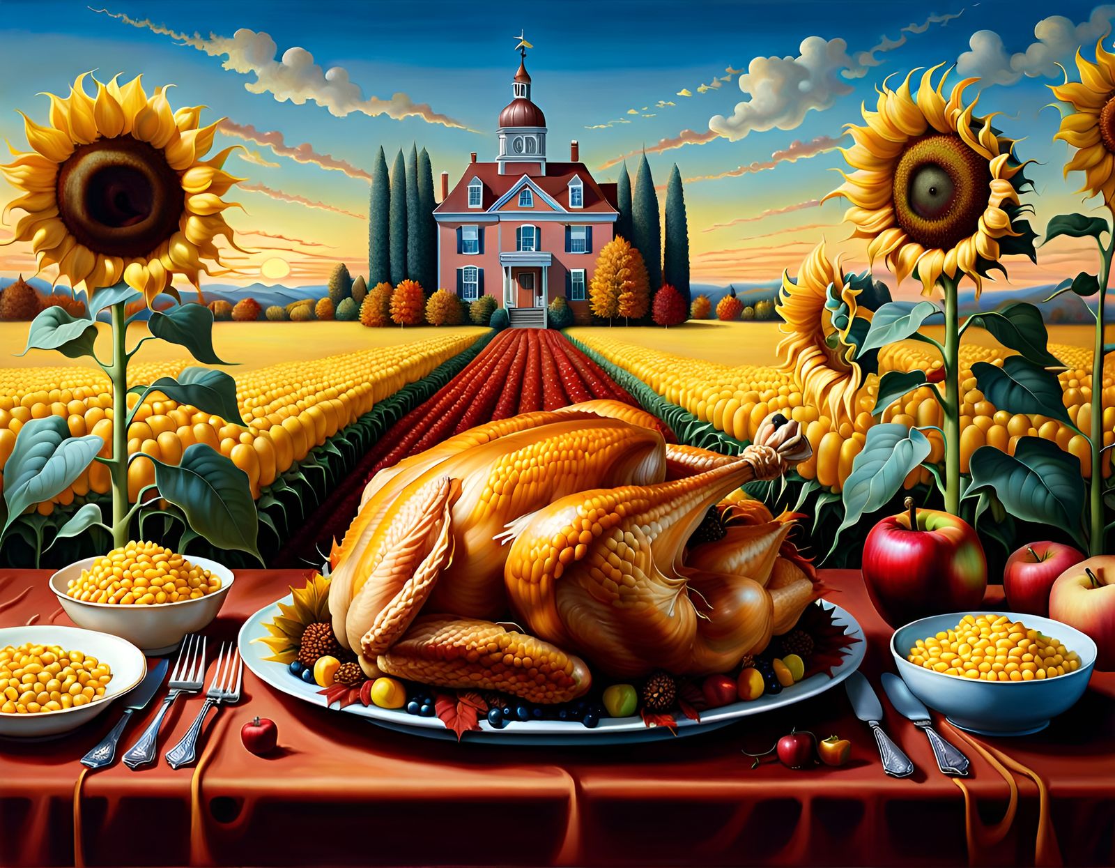 Surreal Thanksgiving Table Setting - AI Generated Artwork - NightCafe ...