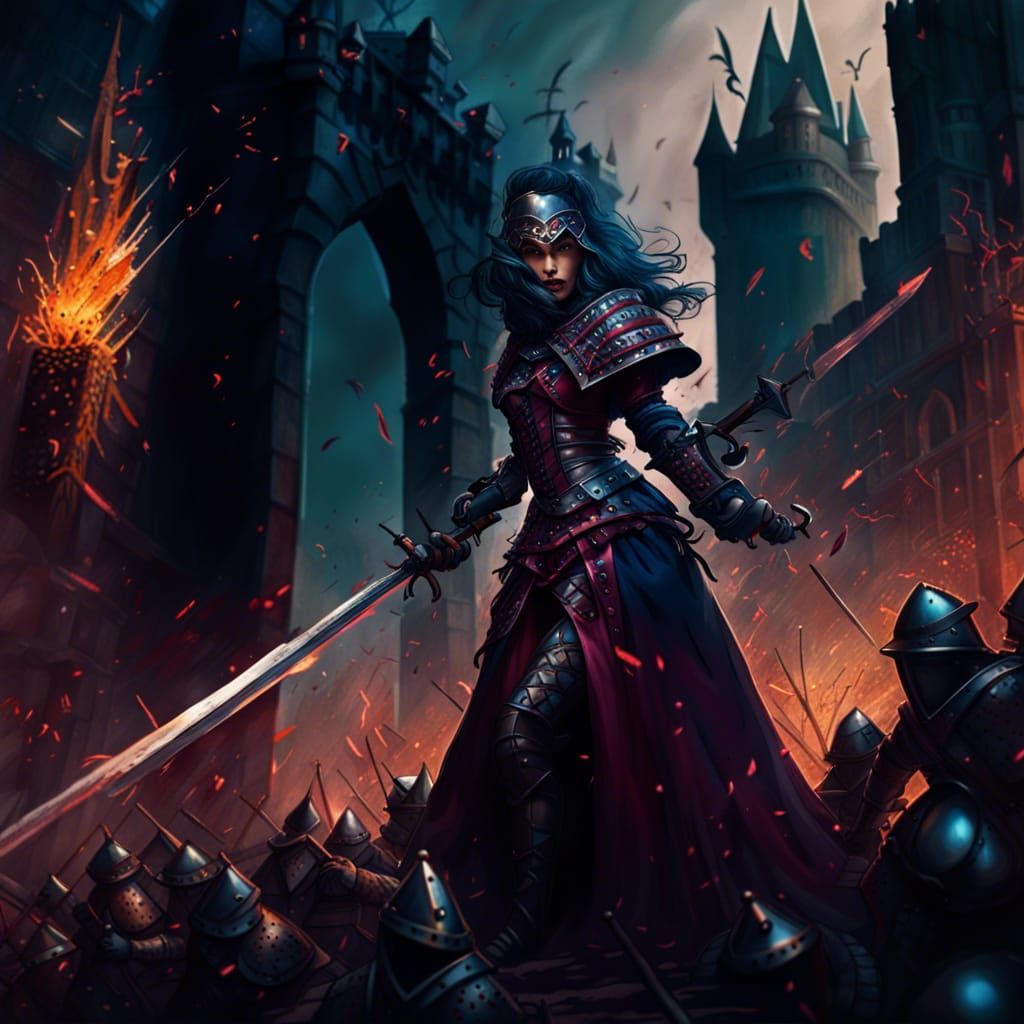 The black executioner guards the East Gate from the Baron's Army - AI ...