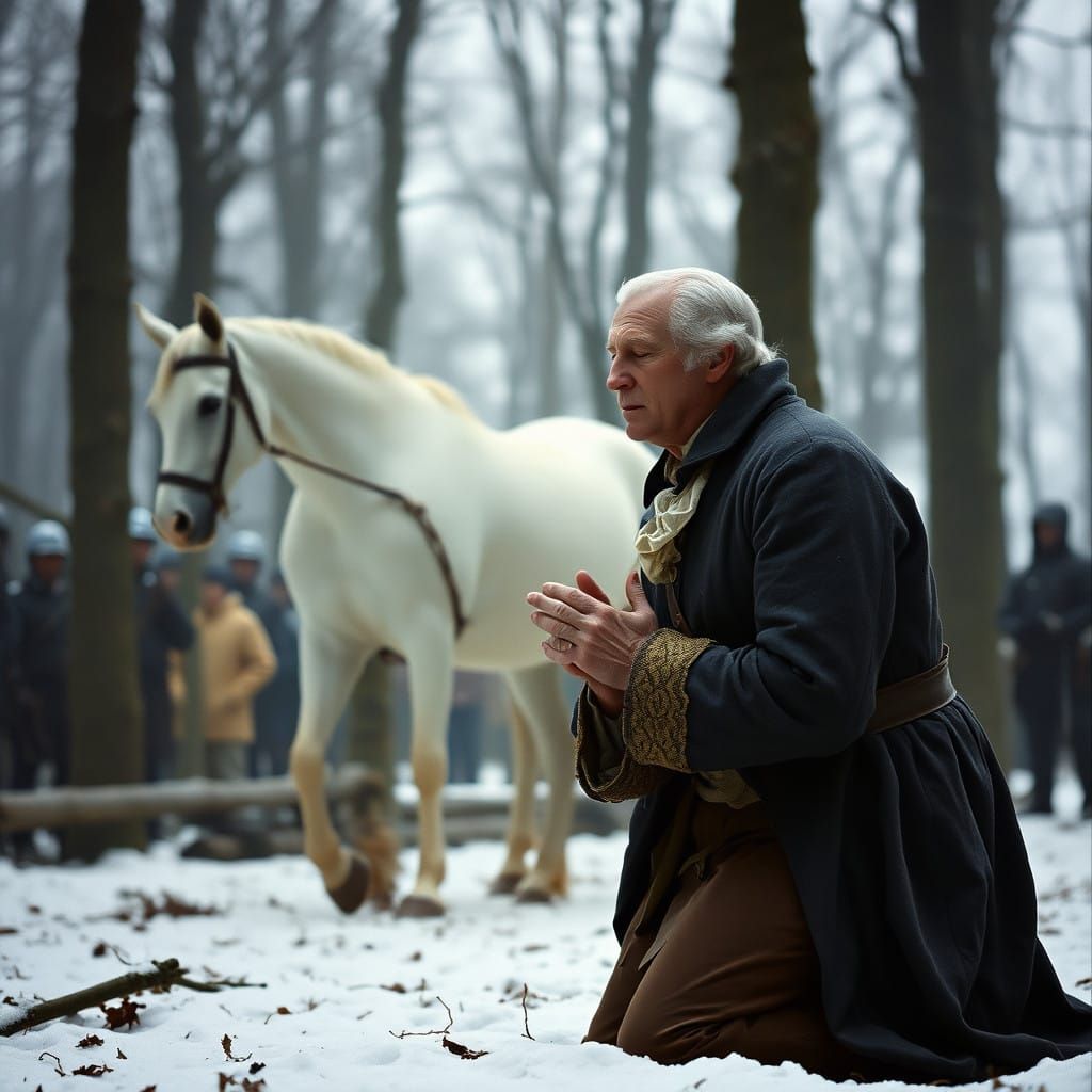 George Washington in Prayerful Reflection at Valle... - AI Art