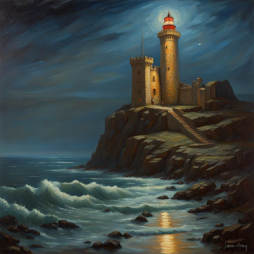 Fortified Lighthouse - AI Generated Artwork - NightCafe Creator