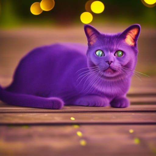 a purple cat in 8Bit pixel art - AI Generated Artwork - NightCafe Creator