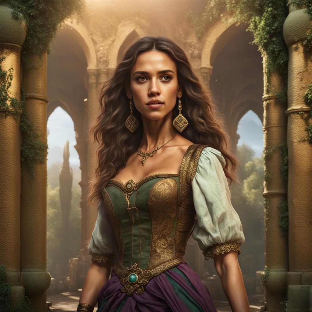 hyperrealistic jessica alba as esmeralda, full body - AI Generated Artwork - NightCafe Creator