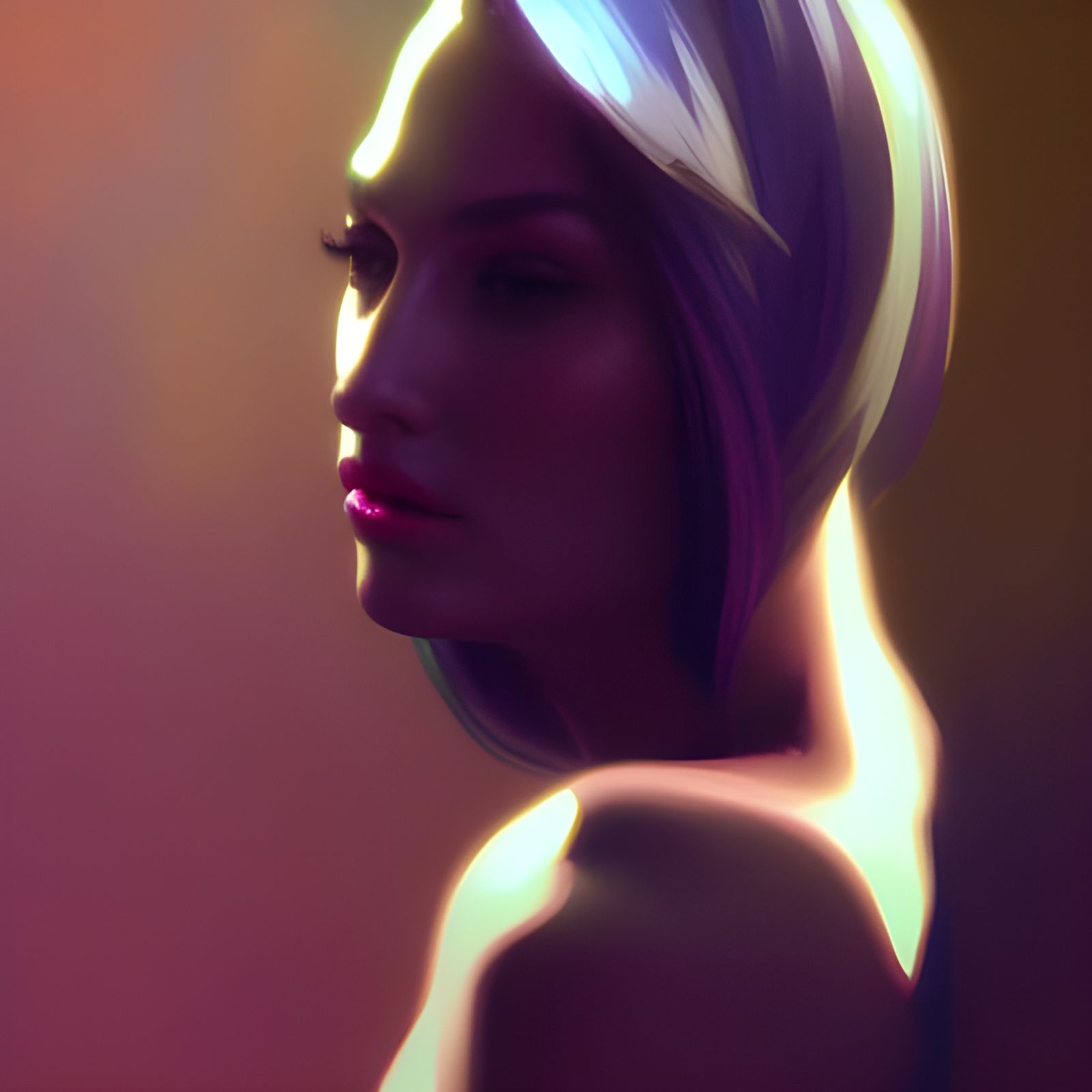 pretty woman in violet - AI Generated Artwork - NightCafe Creator