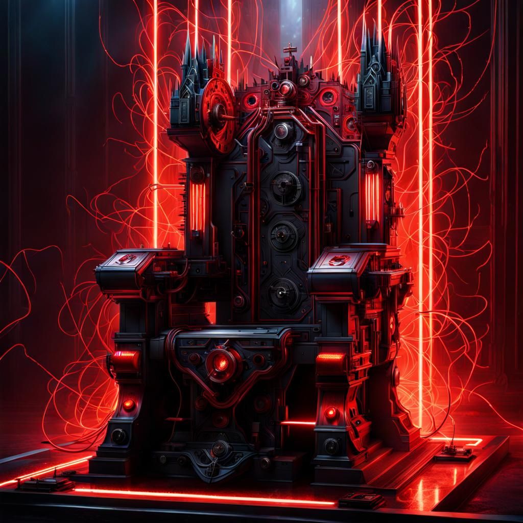 The Throne of the Machine King - AI Generated Artwork - NightCafe Creator