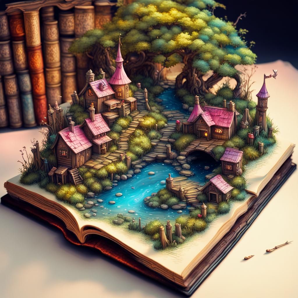 The Magical World of Books - AI Generated Artwork - NightCafe Creator