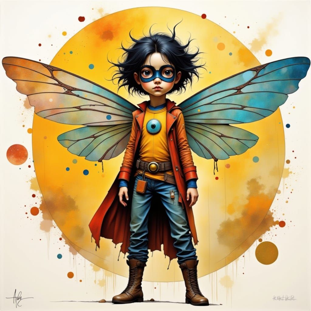 Bee Hero in a Vibrant Earthly Landscape - AI Art