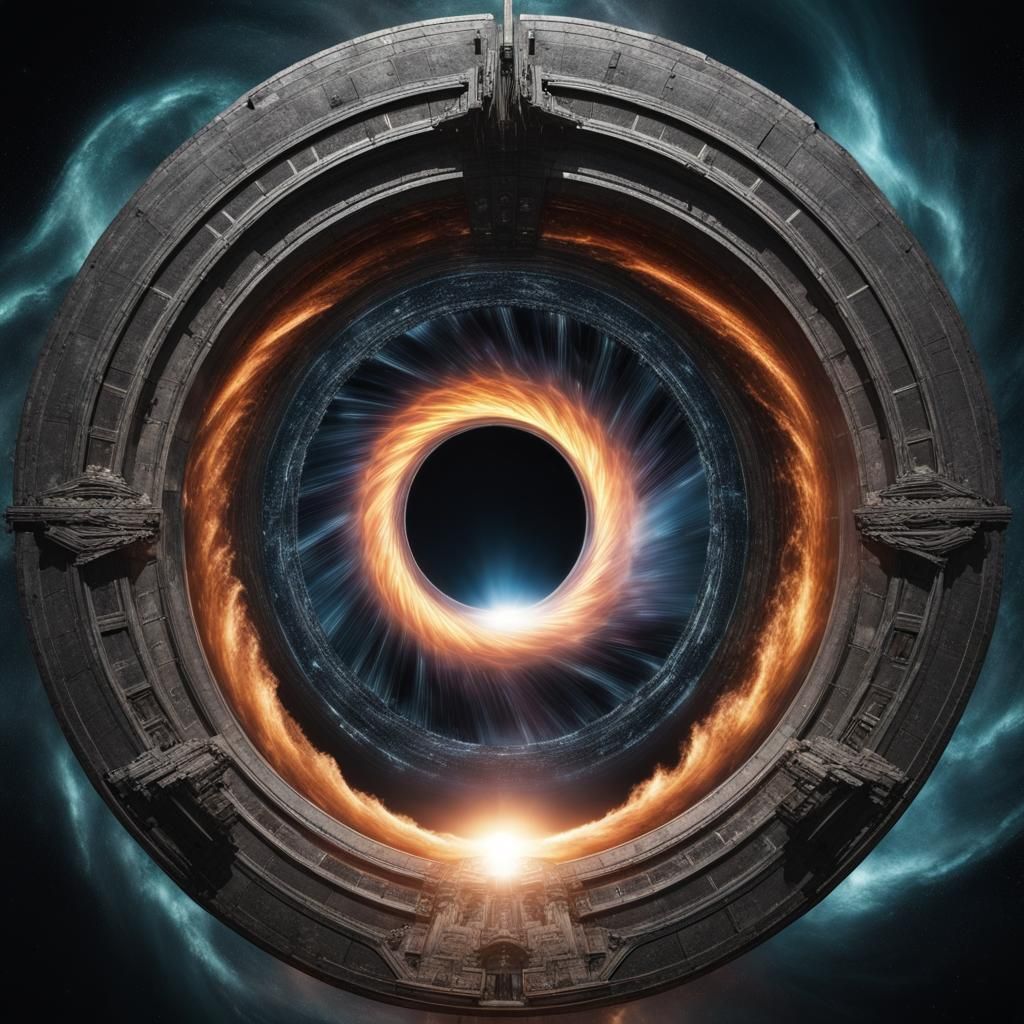 In an apocalyptic setting, there is a stargate portal leading to another world. Black hole ...