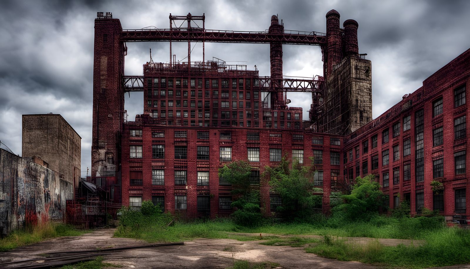 Giant Abandoned Factory - AI Generated Artwork - NightCafe Creator