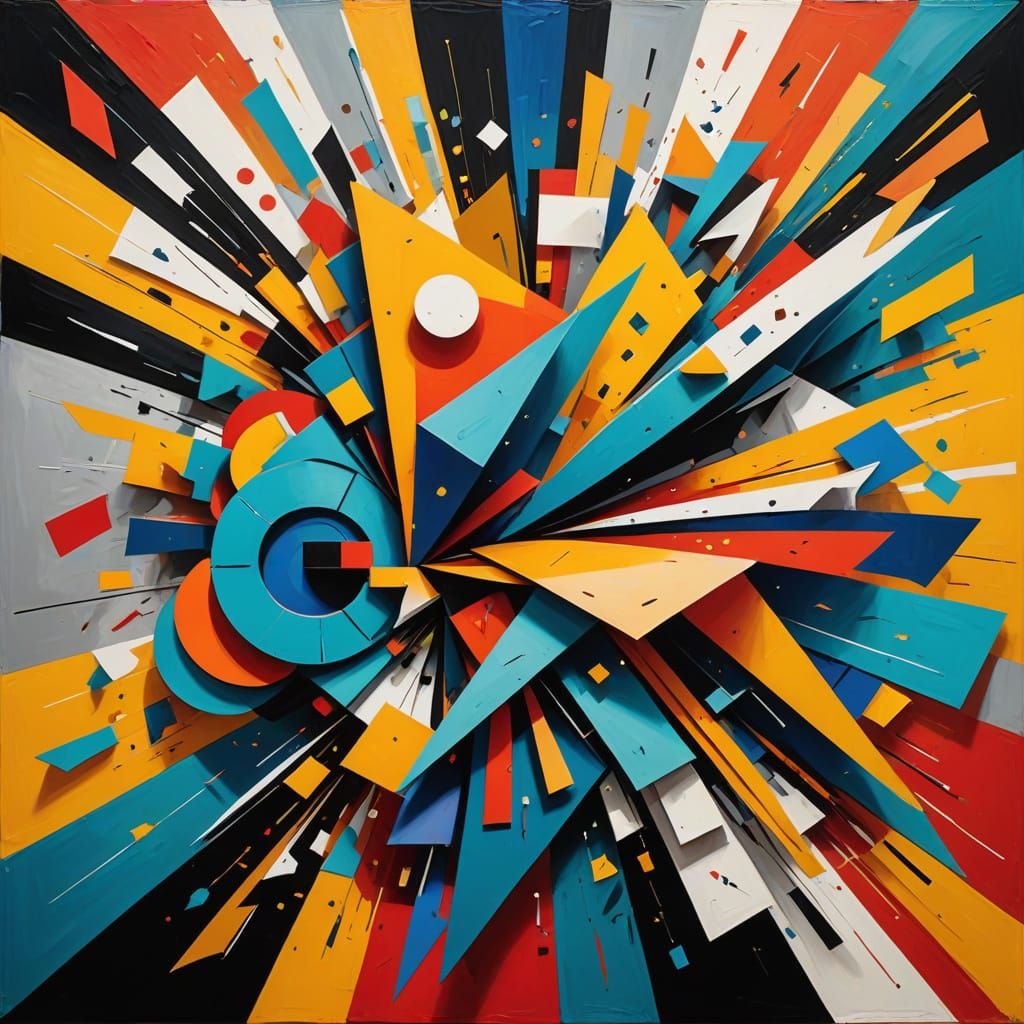 Gammamagic - Dynamic Cubist Vortex in Swirling Colors and Ge...