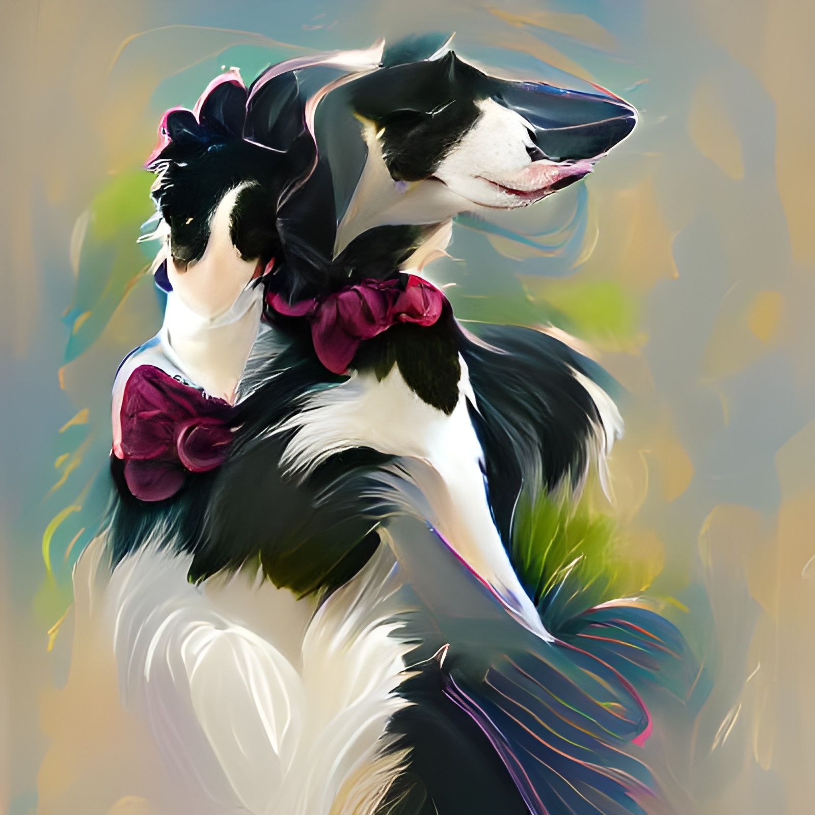 Portrait of a beautiful, fancy border collie lady - AI Generated ...