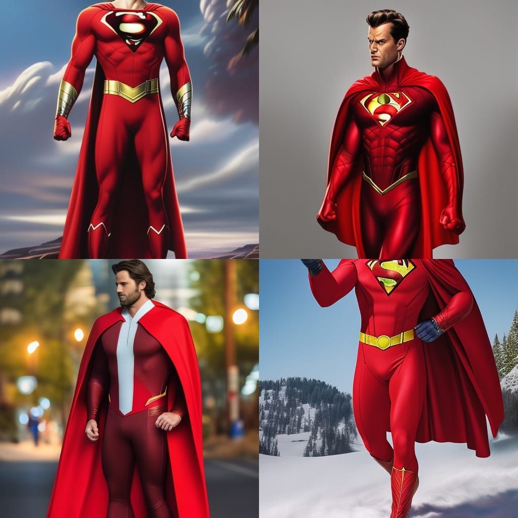 generic superhero male Caucasian red suit small cape |Mark Brooks and ...
