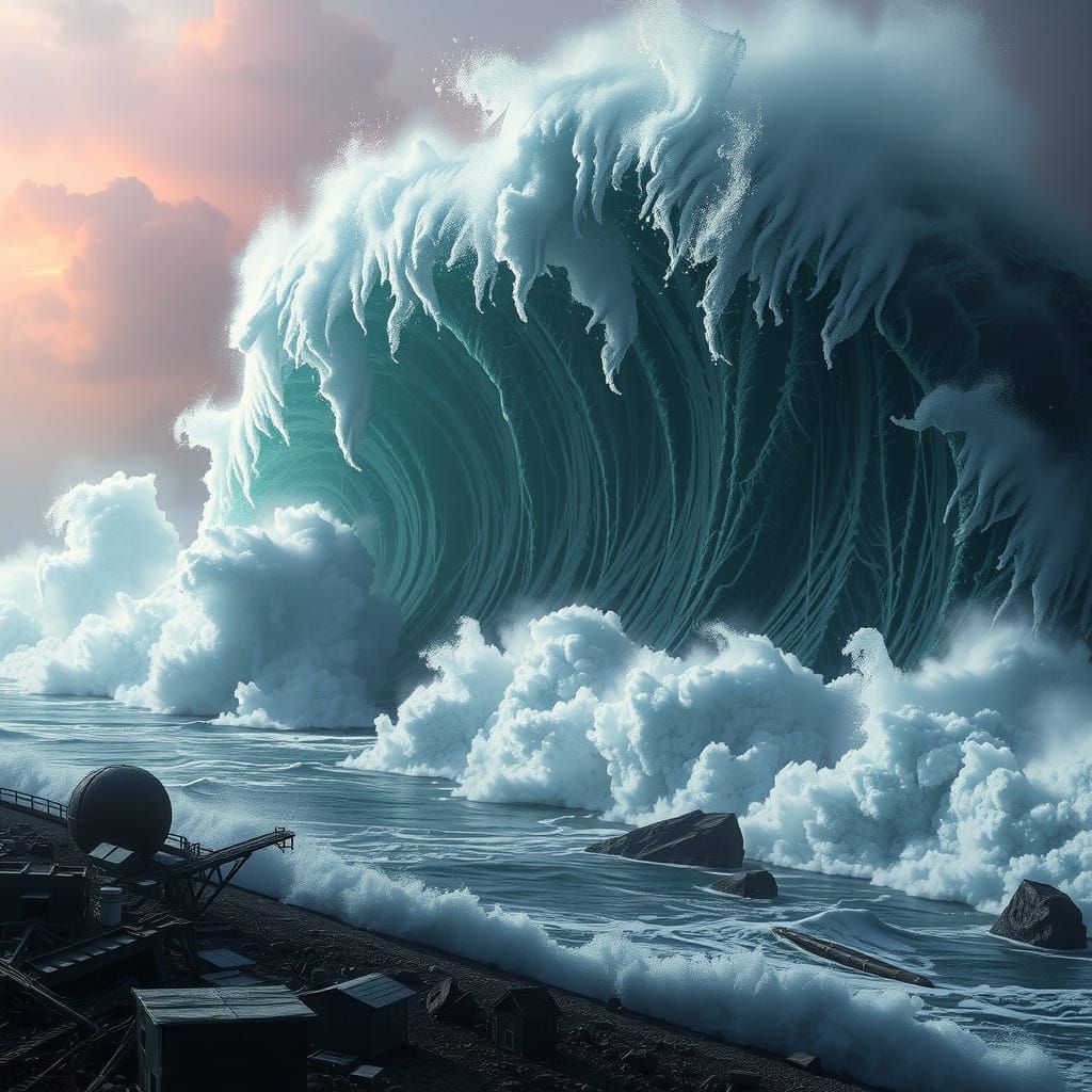 Tsunami - Dark Surreal Tsunami Disaster in a Biomechanical S...