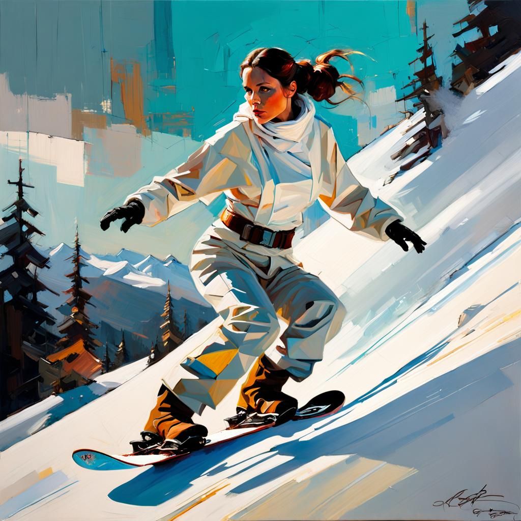 Winter Sports: Princess Leia Snowboarding 😂 - AI Generated Artwork ...