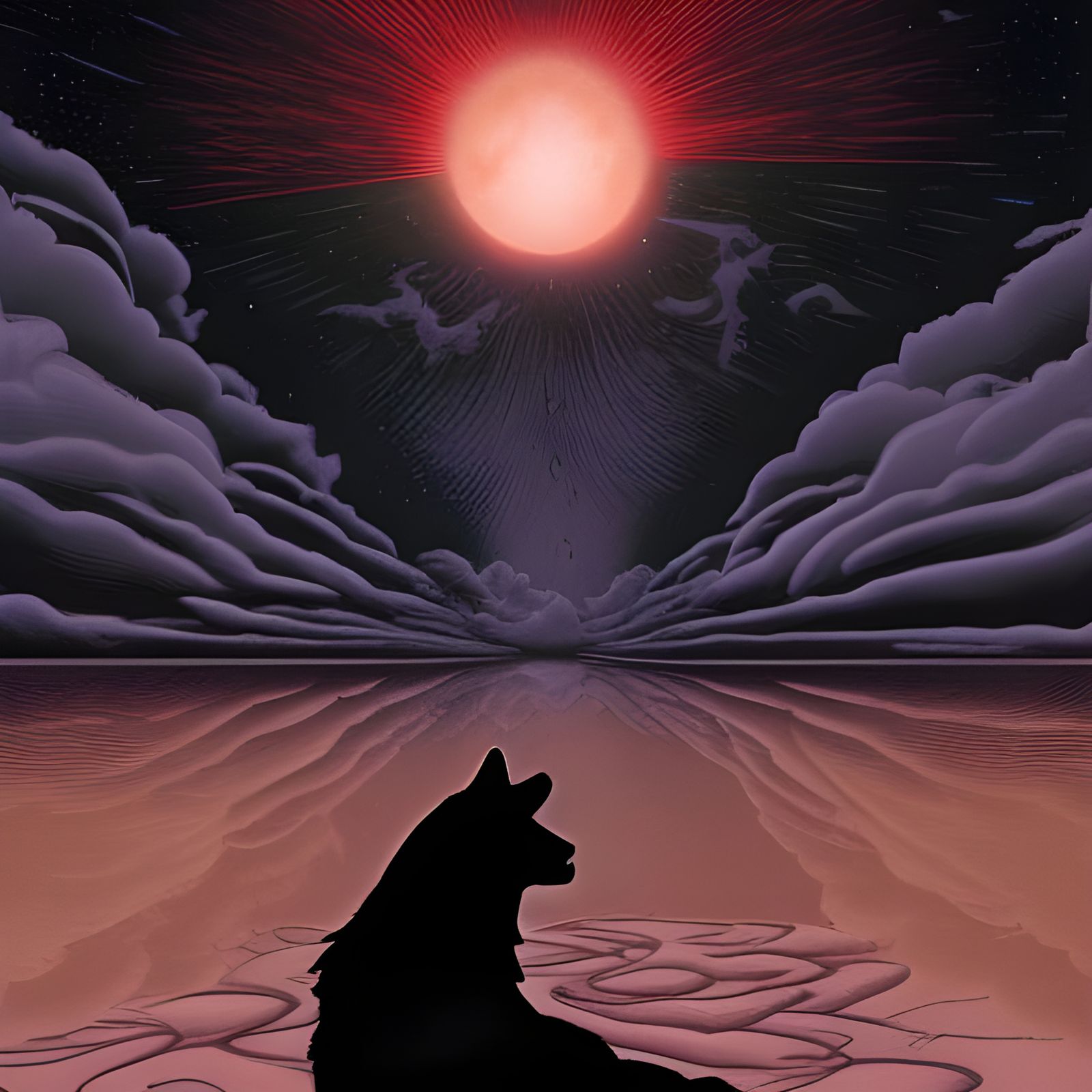 Blood Moon Rising - AI Generated Artwork - NightCafe Creator